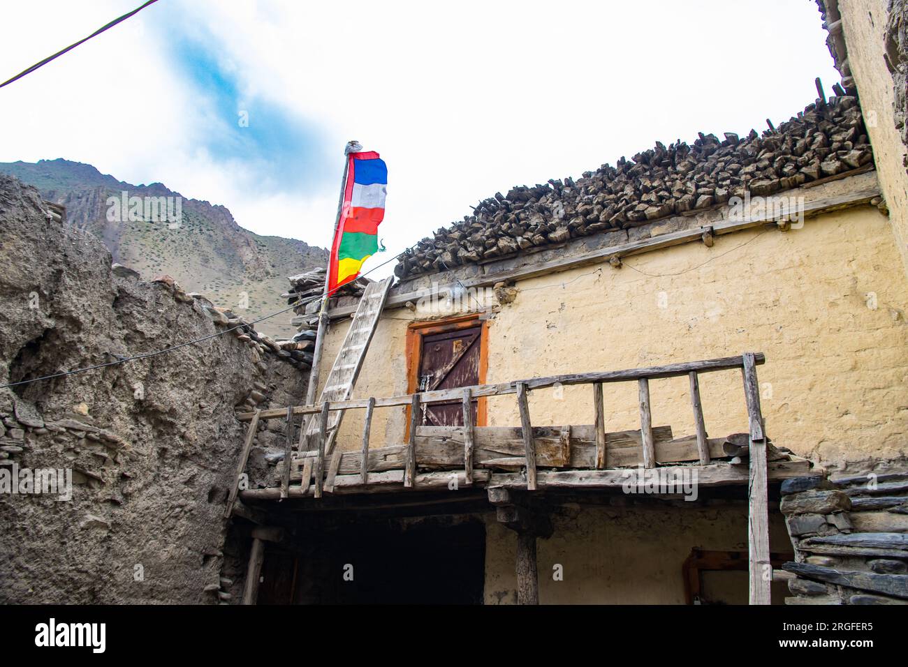 Old Walled City of Kagbeni with Stone Monuments, Monasteries, Mud ...