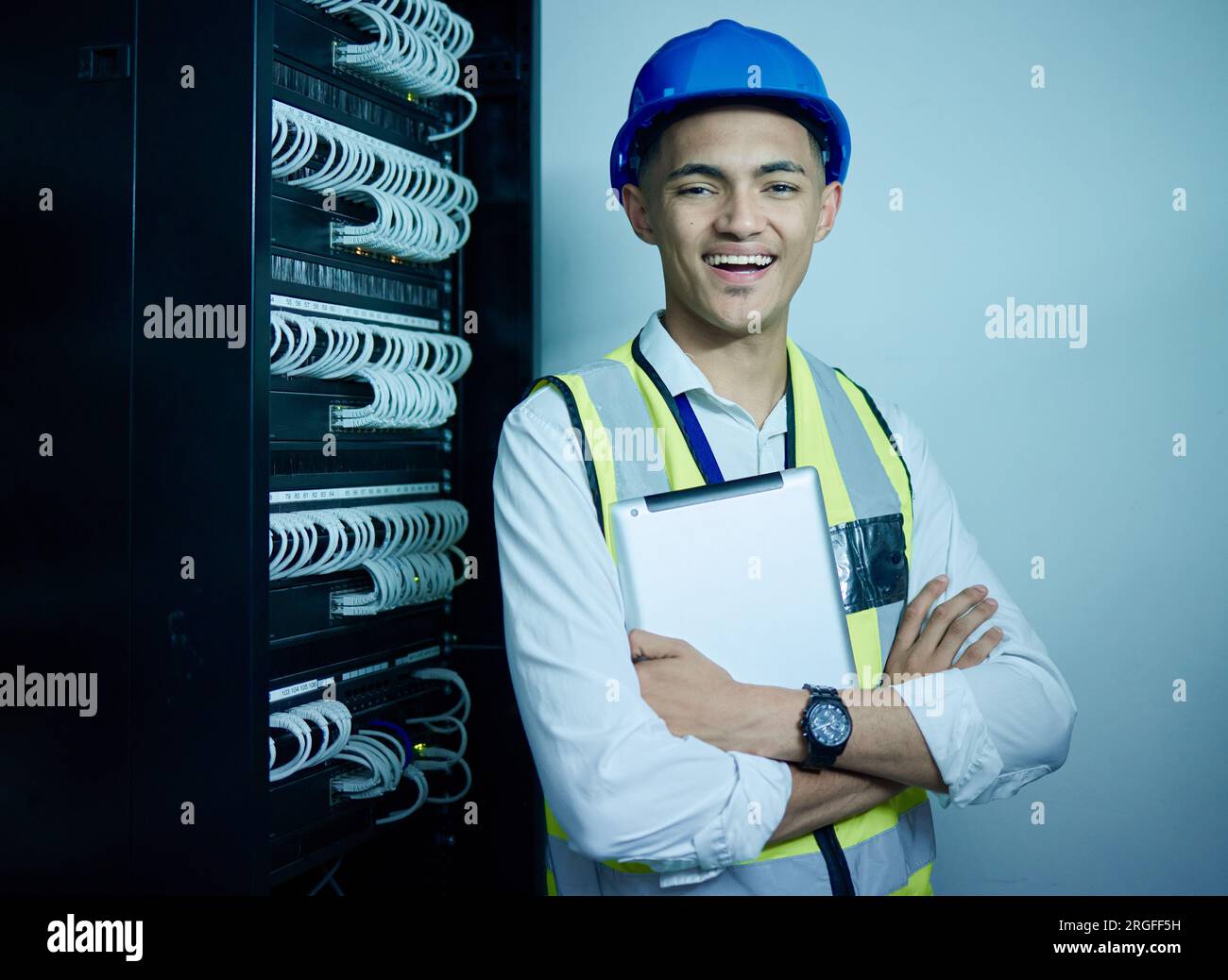 Portrait happy electrical engineer in hi-res stock photography and ...