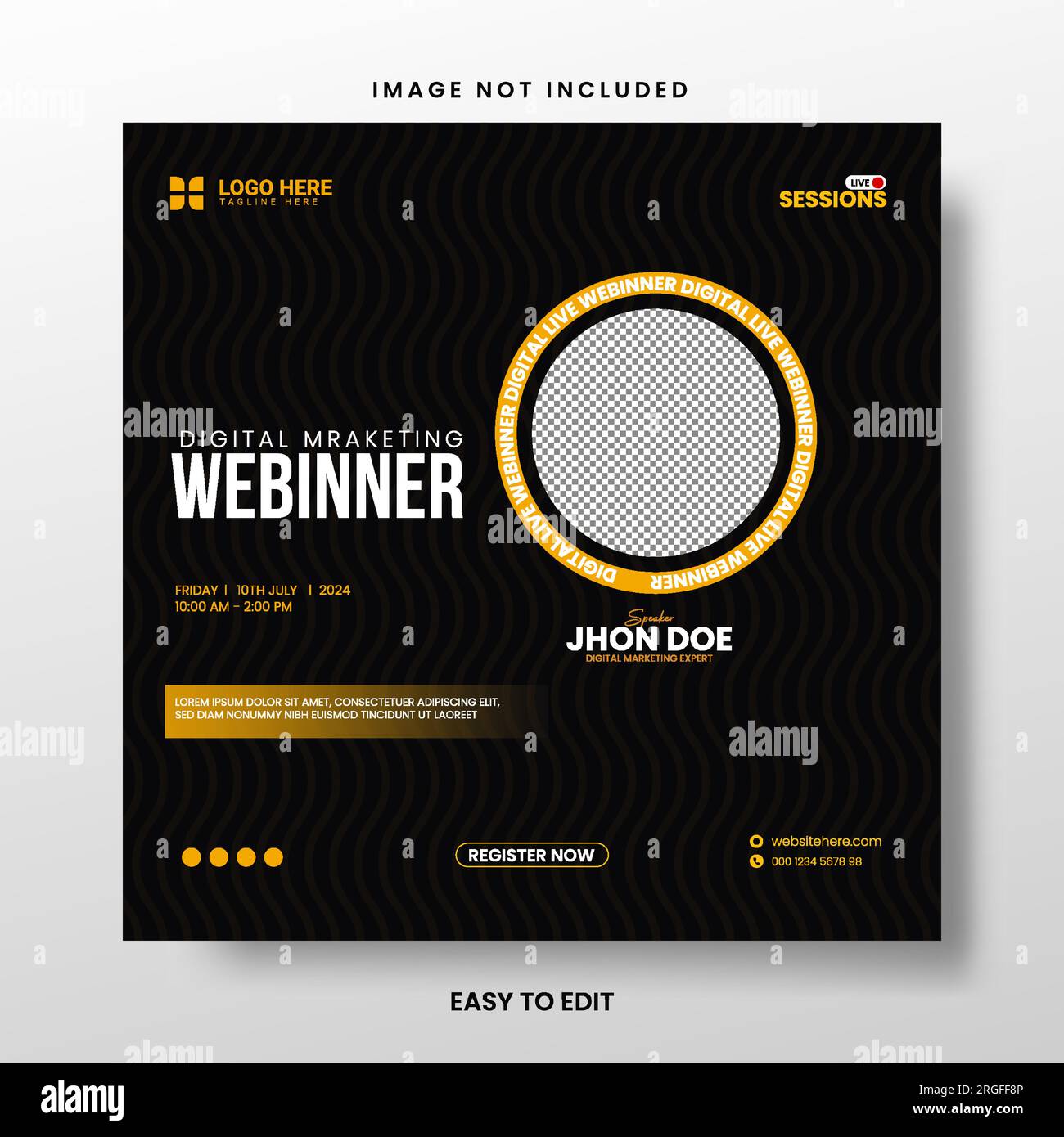 Digital Marketing Social Media Post Template. 3D illustration Stock ...