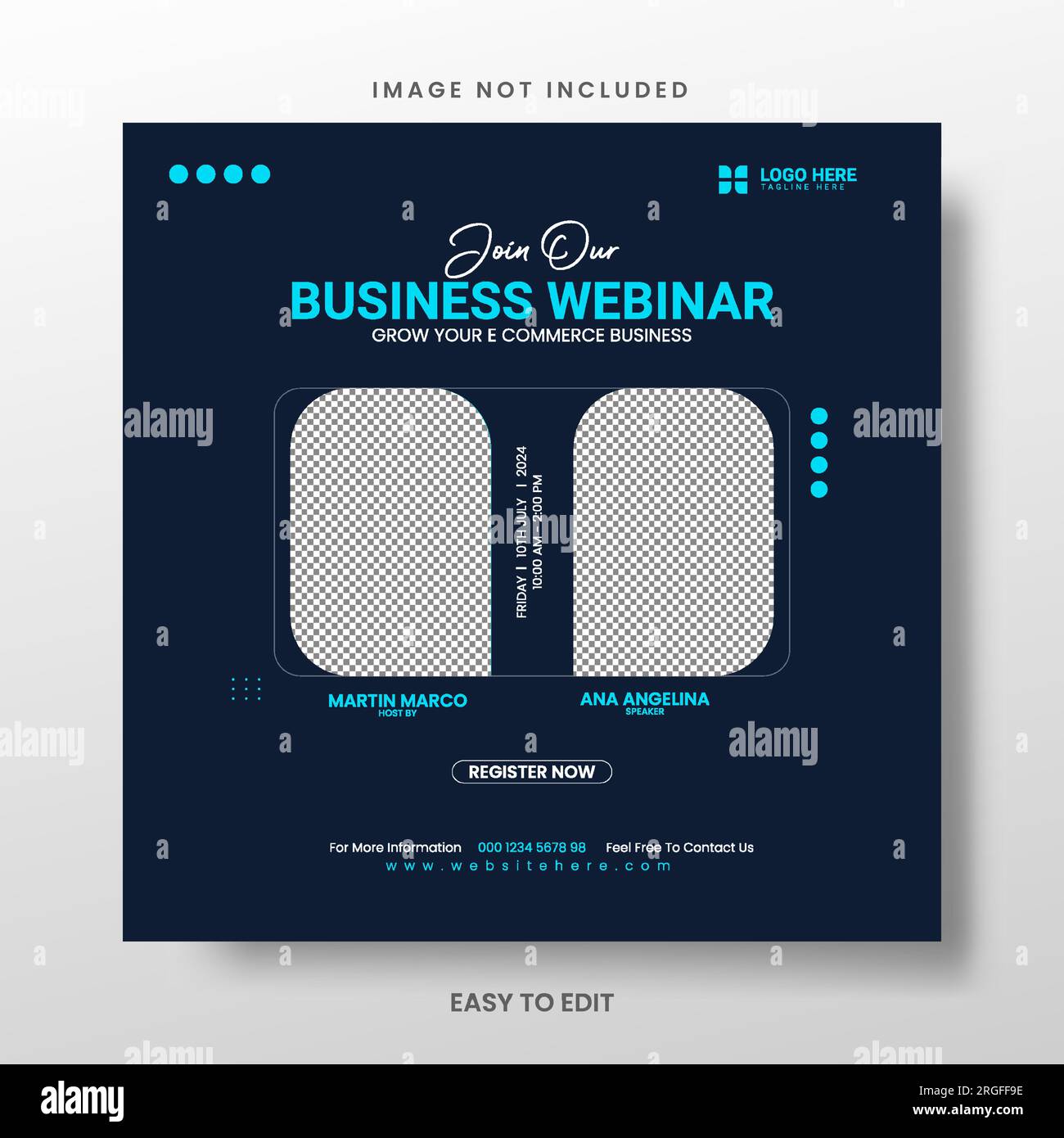 Digital Marketing Social Media Post Template. 3D illustration Stock ...