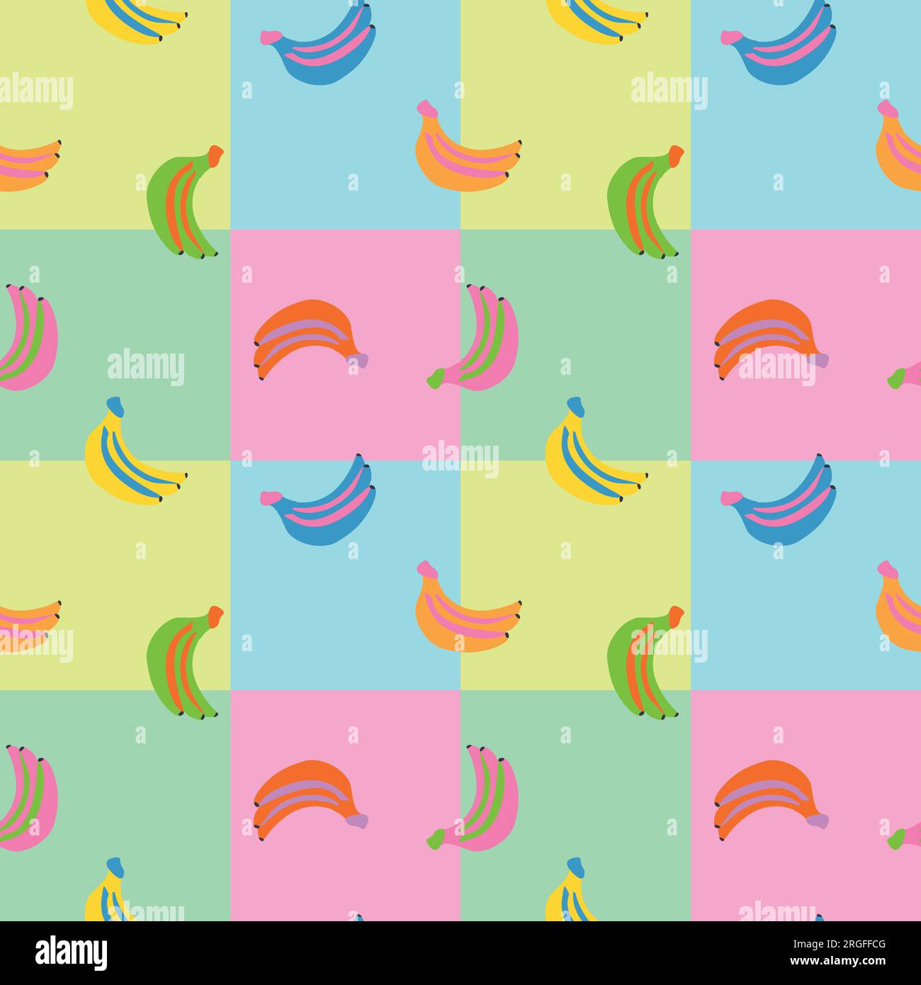 Seamless banana pattern. Pop art style fruit vector illustration ...