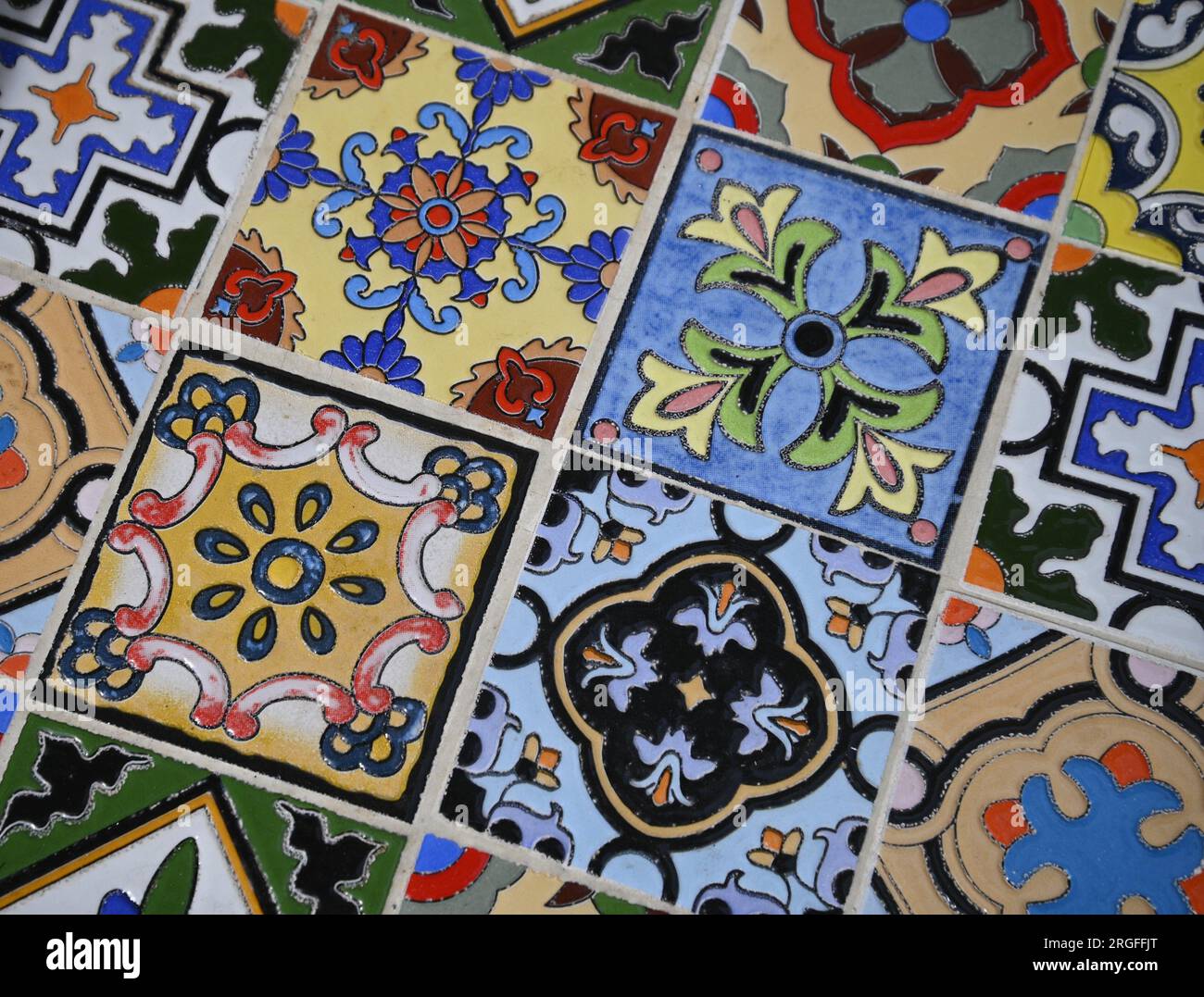 Authentic Sicilian Majolica glazed tile table top in Taormina Sicily ...