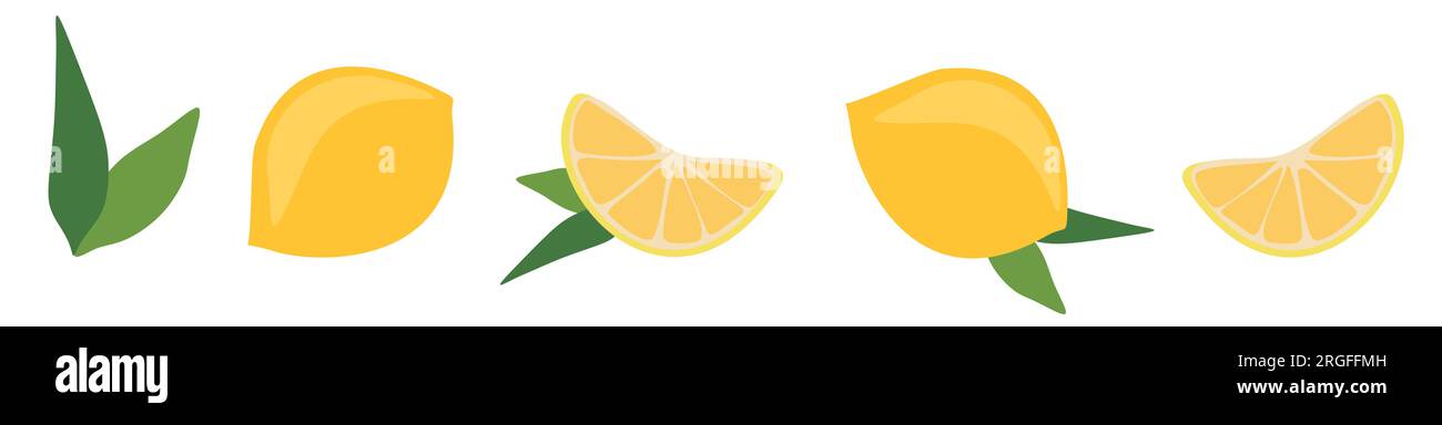 Set lemons isolated on Stock Vector Images - Alamy