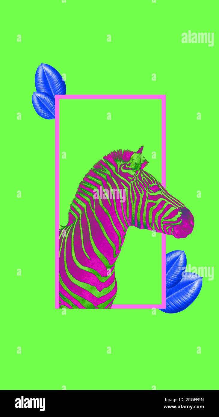 Lime Green And Pink Zebra Wallpaper