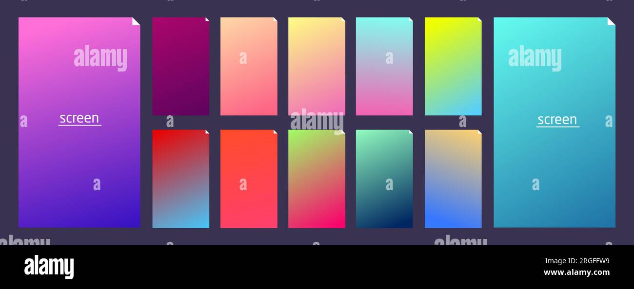 Soft pastel gradient smooth and vibrant color background set for ...