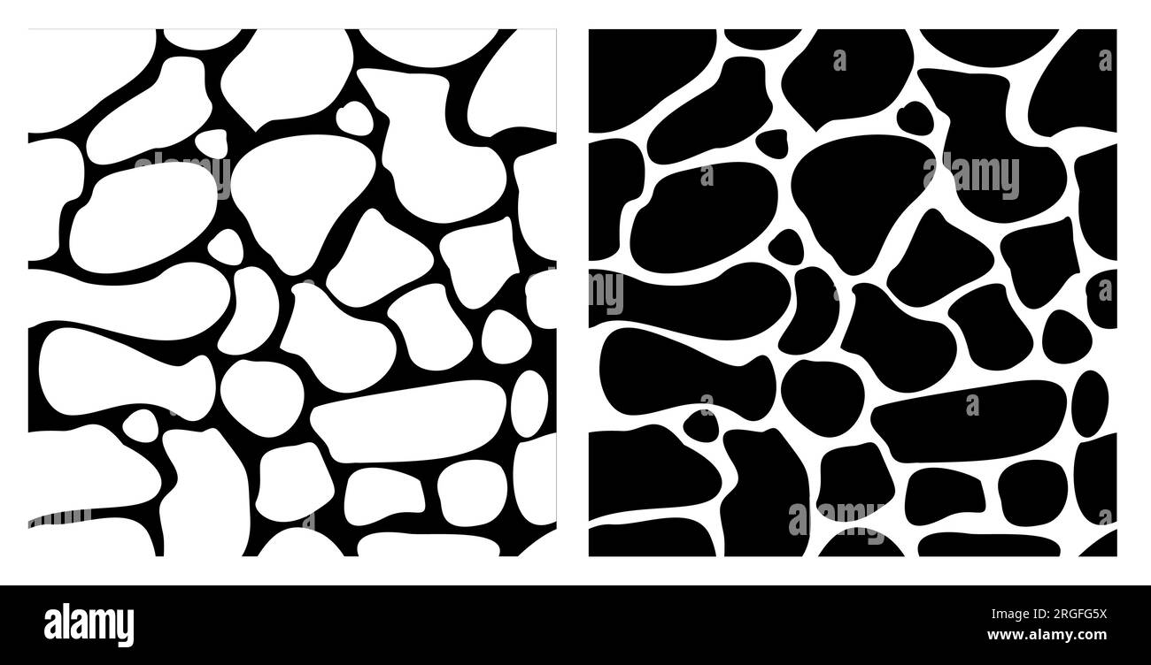 Abstract Seamless black and white doodle pattern with spots. Endless ...