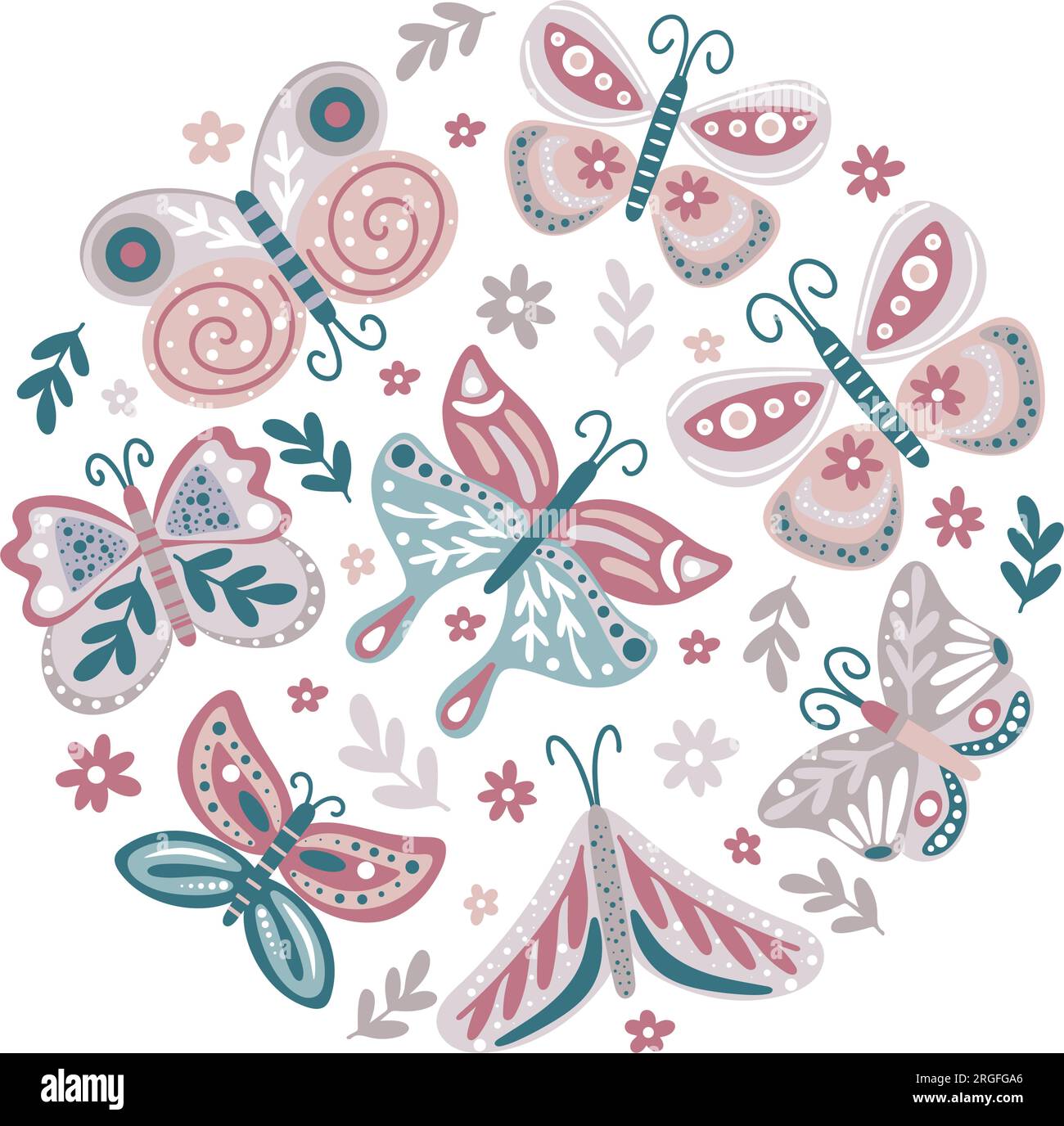 Floral print spring herbs Cut Out Stock Images & Pictures - Alamy