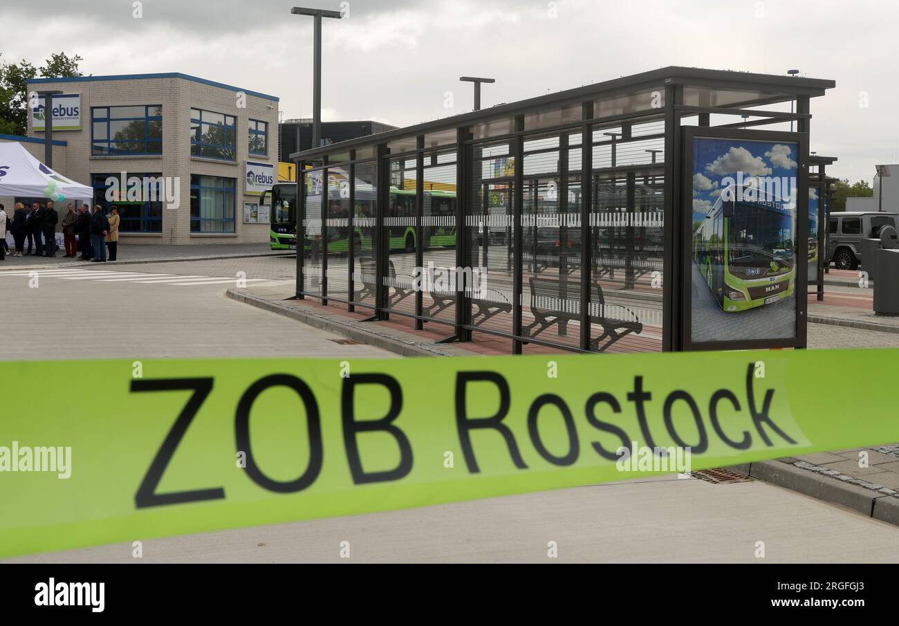 Rostock, Germany. 09th Aug, 2023. For the ceremonial opening of the new bus station at the main ...