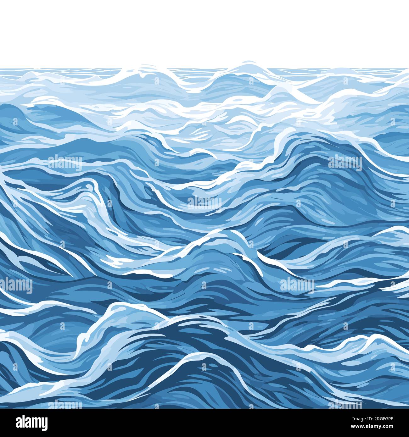 Blue ripples and water splashes waves surface flat style design vector ...
