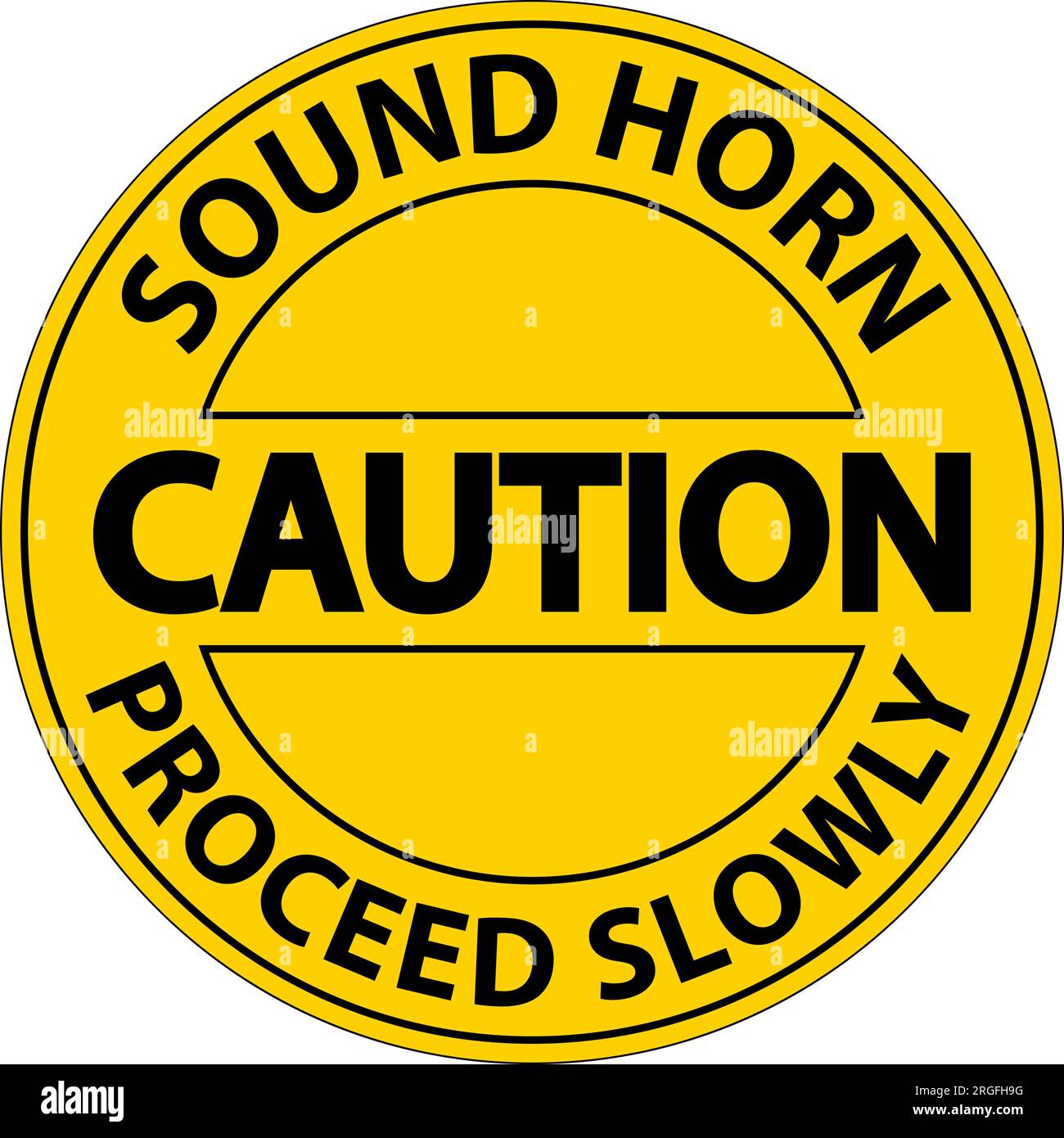 Floor Sign, Caution Sound Horn, Proceed Slowly Stock Vector Image & Art ...