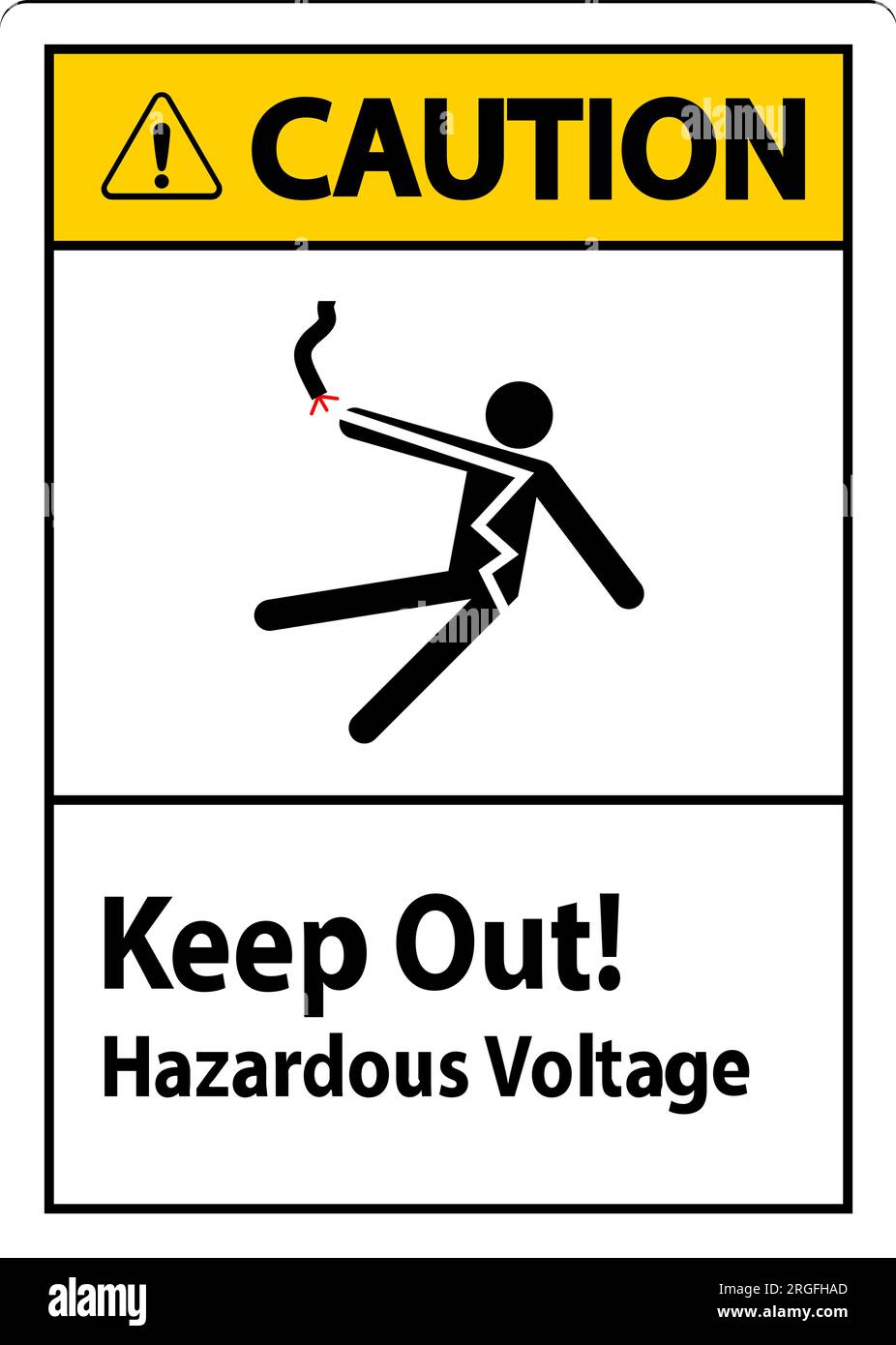 Caution Sign Keep Out! Hazardous Voltage Stock Vector Image & Art - Alamy