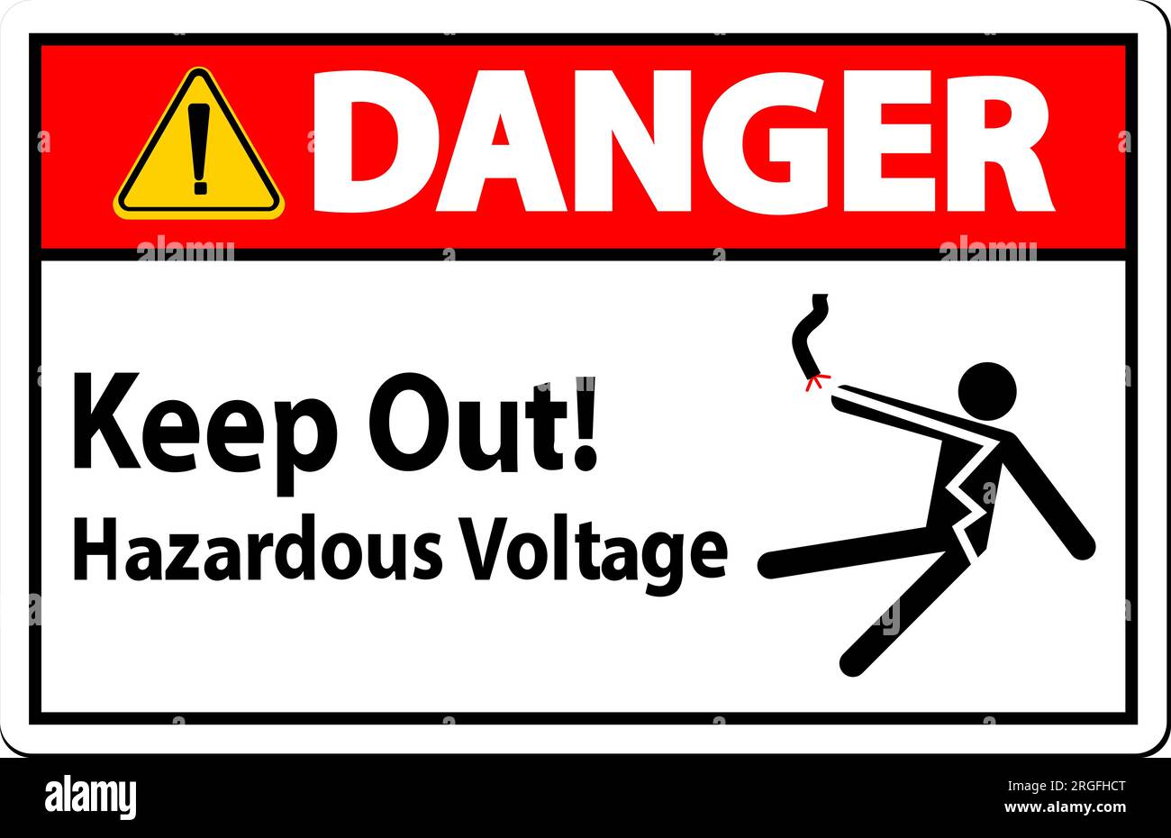 Danger Sign Keep Out! Hazardous Voltage Stock Vector Image & Art - Alamy