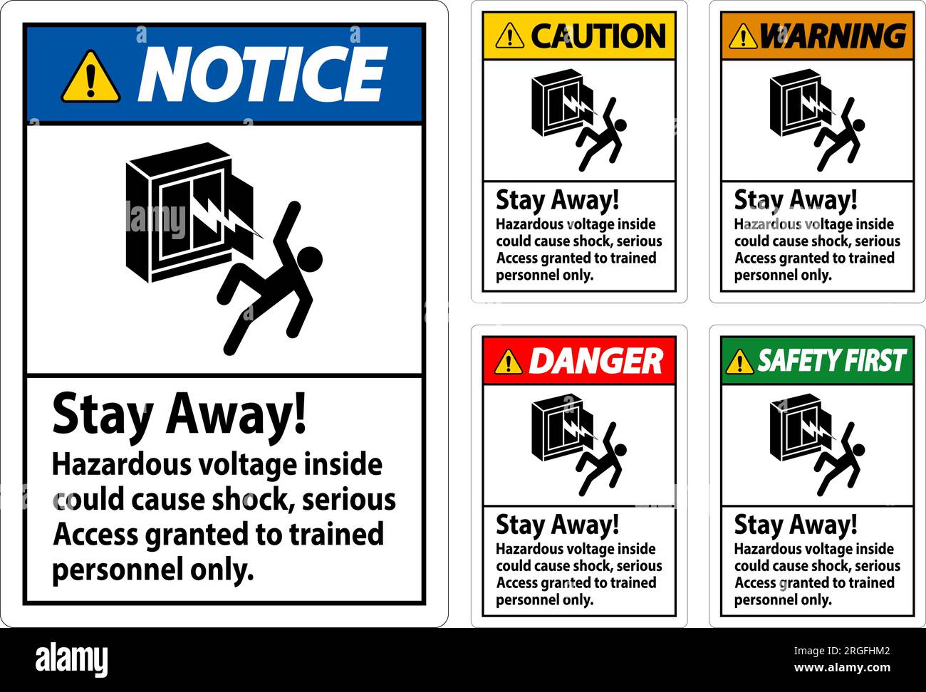 Warning Sign Stay Away! Hazardous Voltage Inside Could Cause Shock ...