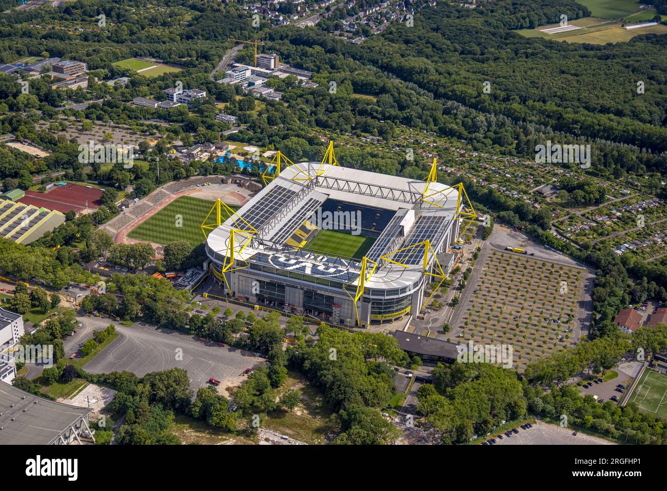 Aerial view, Signal Iduna Park, Bundesliga stadium BVB 09 Dortmund ...