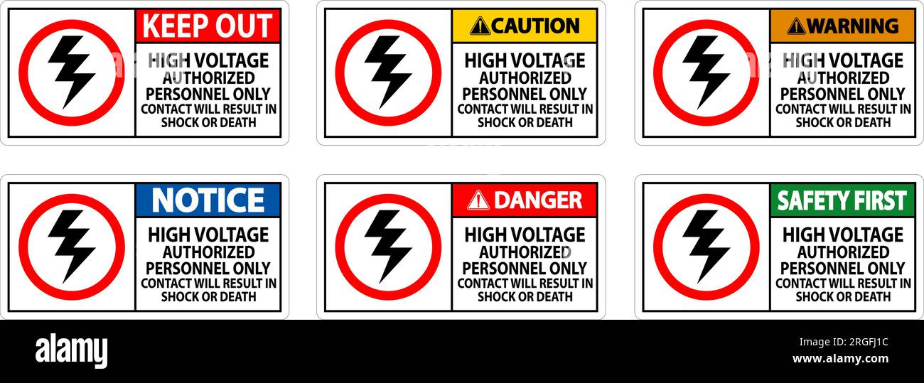 Keep Out Sign High Voltage, Authorized Personnel Only, Contact Will ...