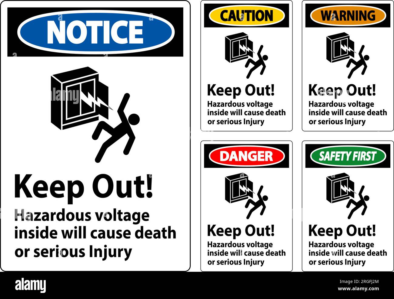 Danger Sign Keep Out! Hazardous Voltage Inside, Will Cause Death Or ...