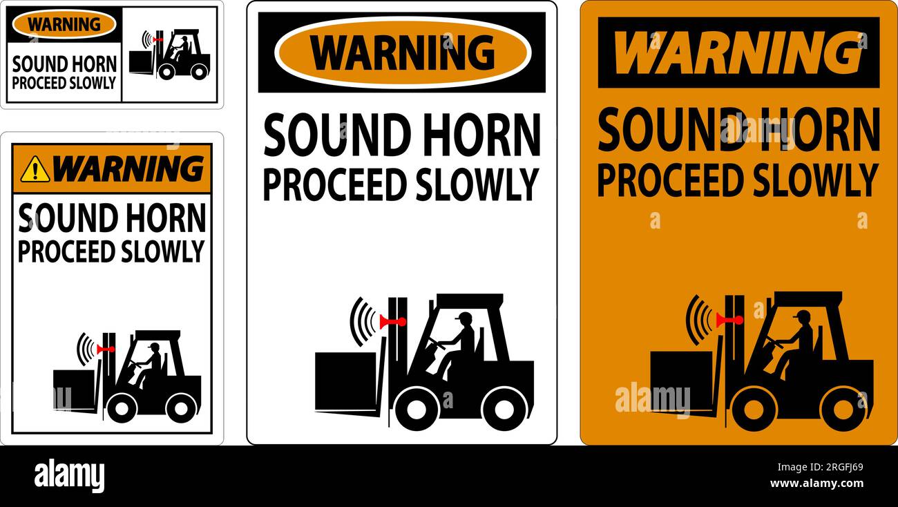 Warning Sign Sound Horn Proceed Slowly Stock Vector Image & Art - Alamy