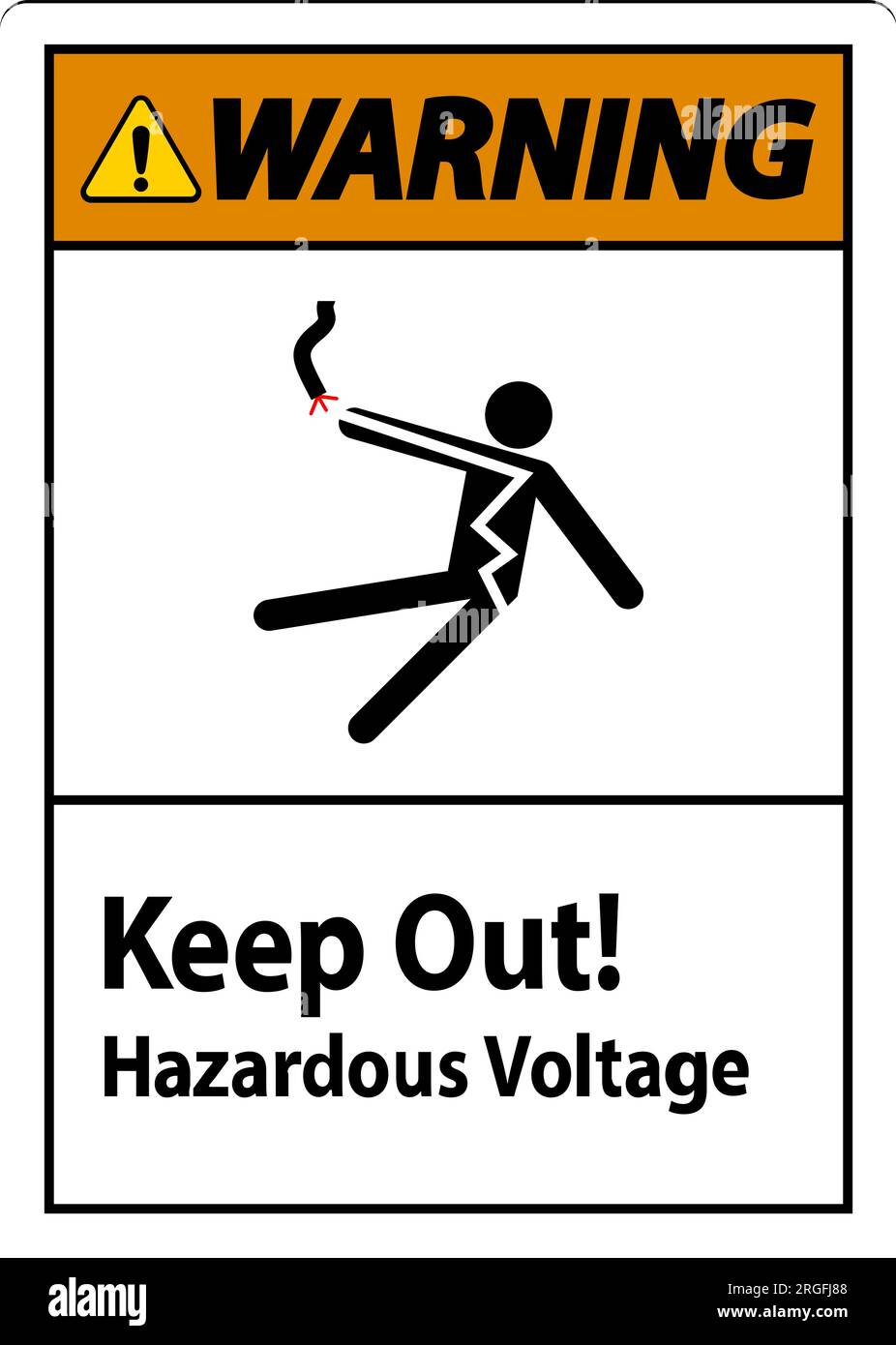 Warning Sign Keep Out! Hazardous Voltage Stock Vector Image & Art - Alamy