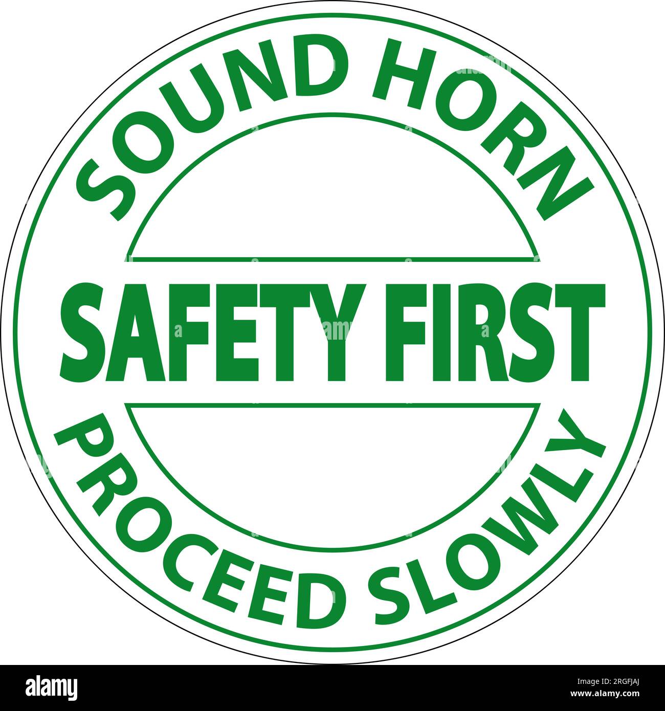 Floor Sign, Safety First Sound Horn, Proceed Slowly Stock Vector Image ...