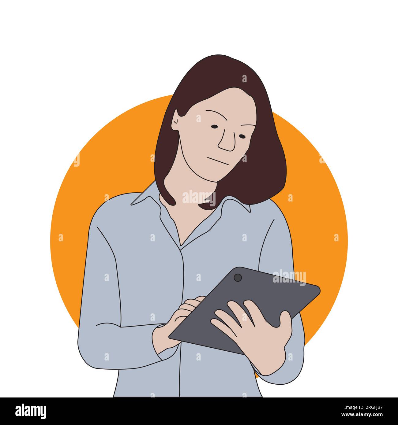 Smiling businesswoman using computer tablet Stock Vector Images - Alamy