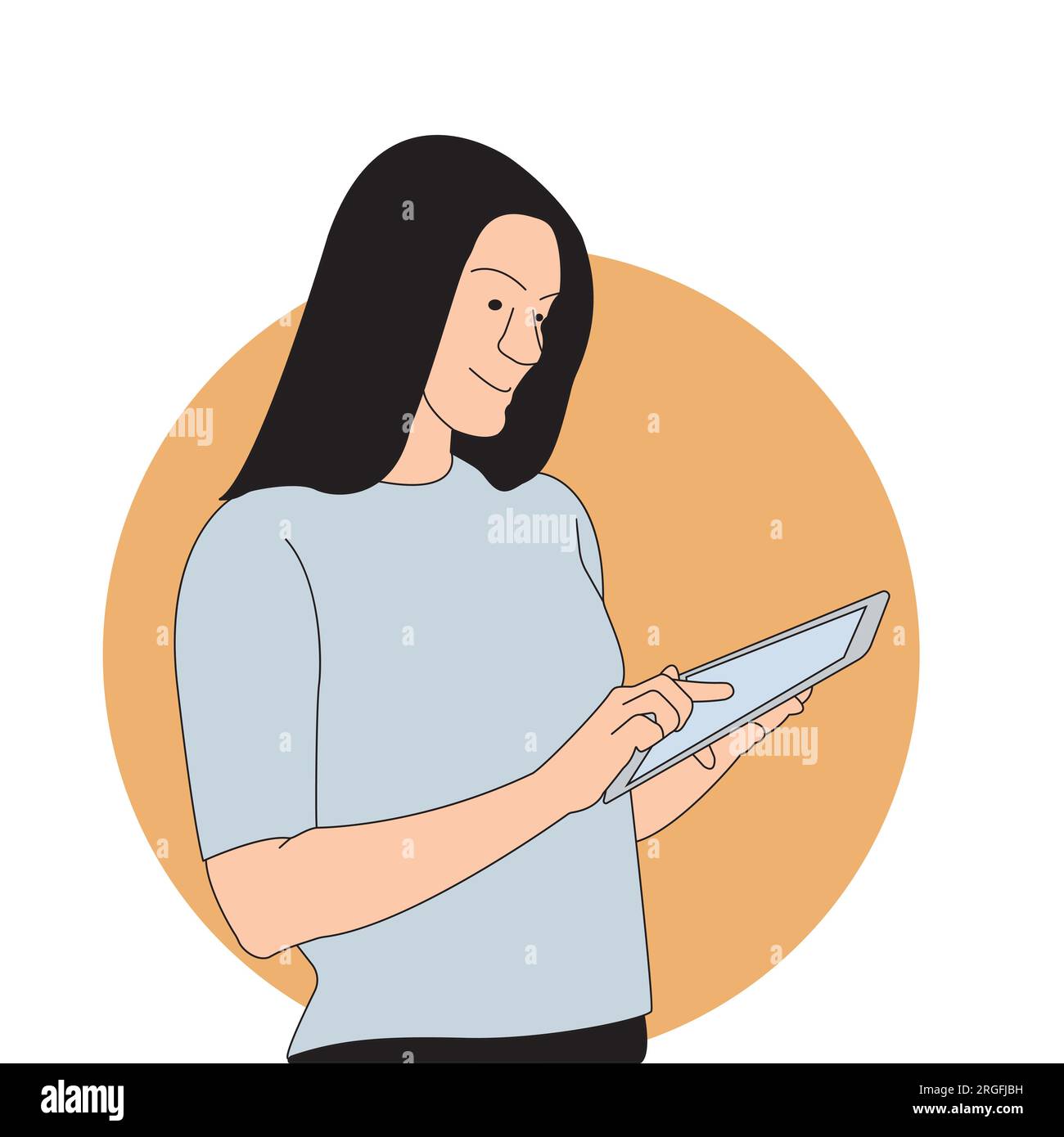 Smiling businesswoman using computer tablet Stock Vector Images - Alamy