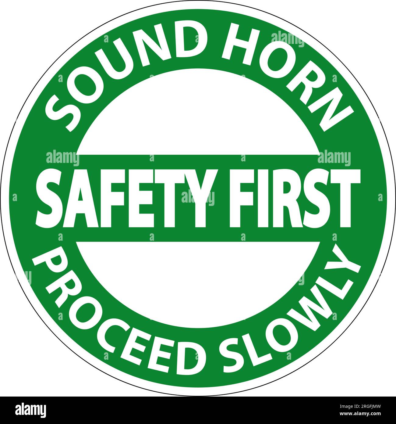 Floor Sign, Safety First Sound Horn, Proceed Slowly Stock Vector Image ...