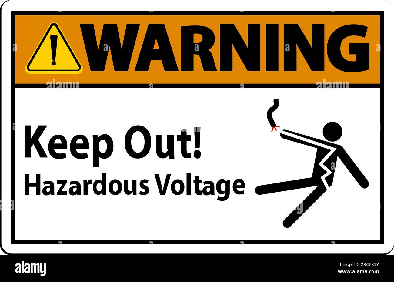 Warning Sign Keep Out! Hazardous Voltage Stock Vector Image & Art - Alamy