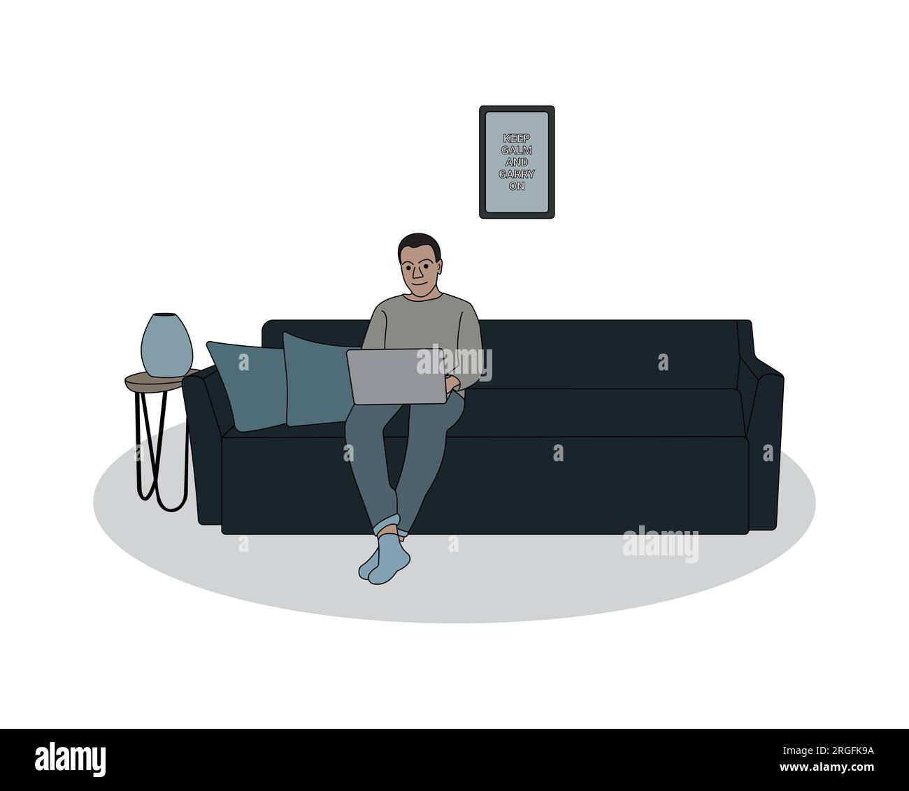 Person sitting desk using Stock Vector Images - Alamy