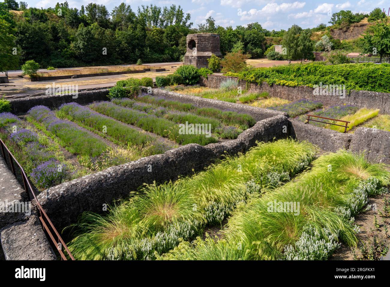 The Duisburg North Landscape Park, gardens in the storage bunkers of ...