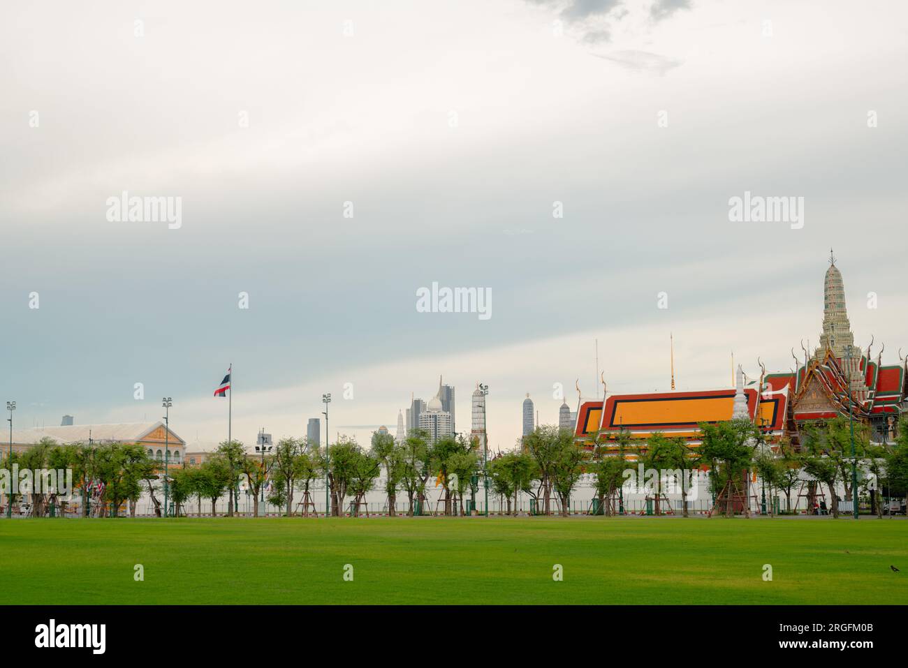 The Grand Palace and Sanam Luang Park in Bangkok, Thailand Stock Photo ...