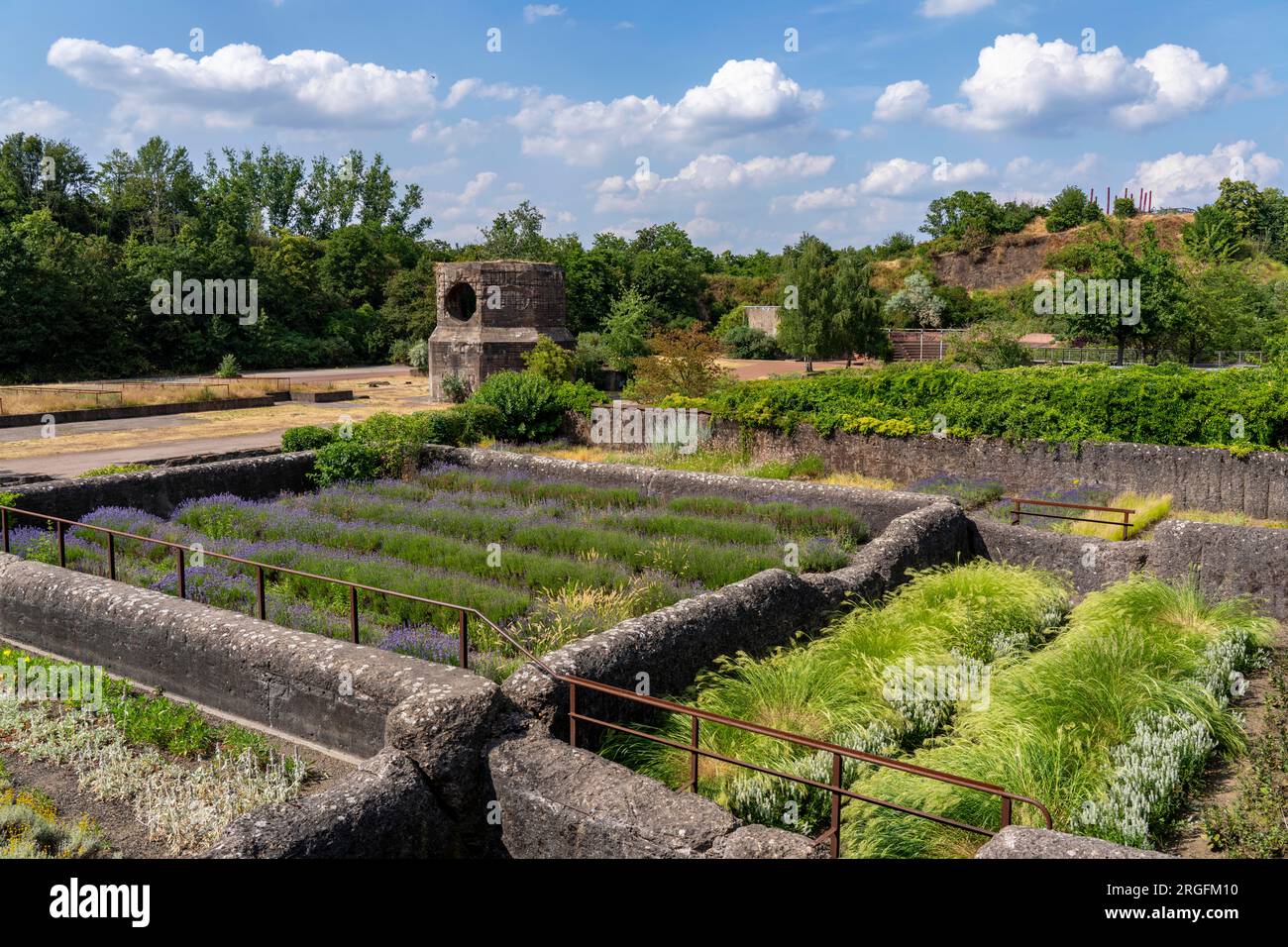 The Duisburg North Landscape Park, gardens in the storage bunkers of ...