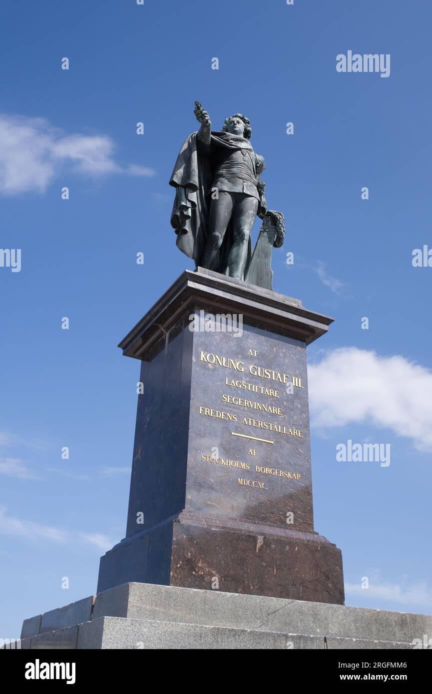 Monument to King Gustaf III Stockholm, Sweden Stock Photo - Alamy