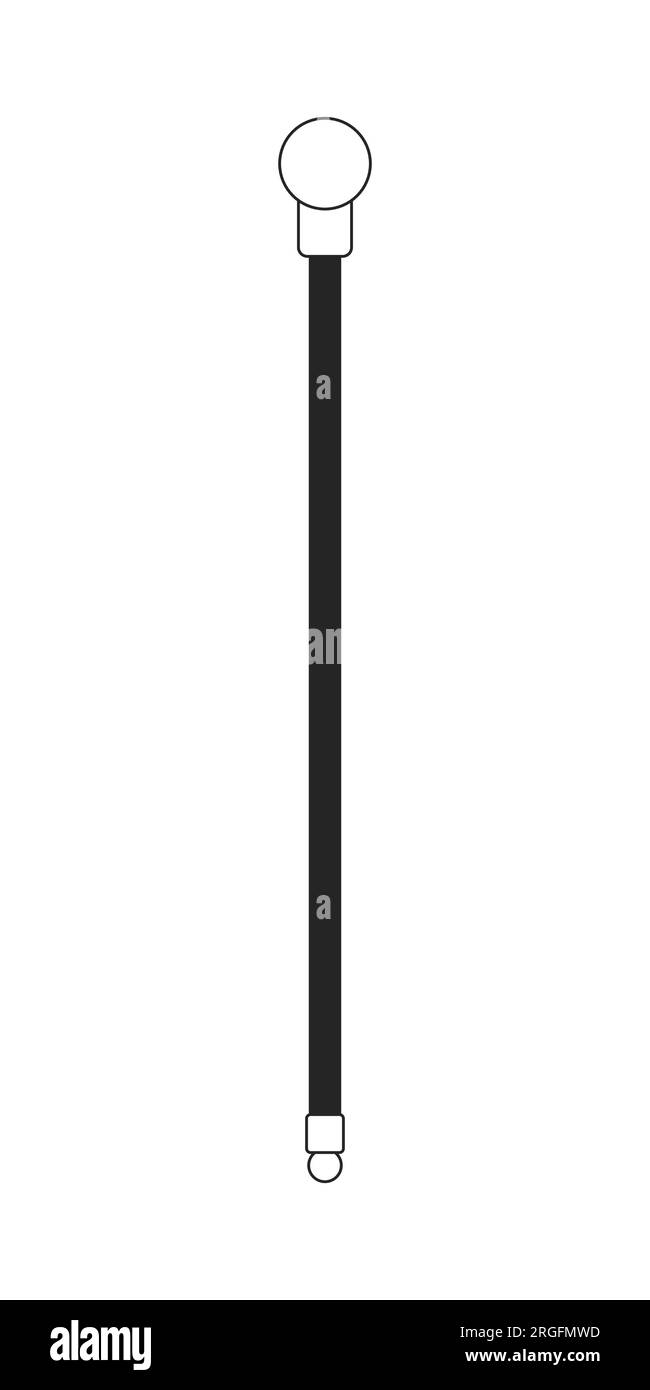 Cane for walking flat monochrome isolated vector object Stock Vector ...