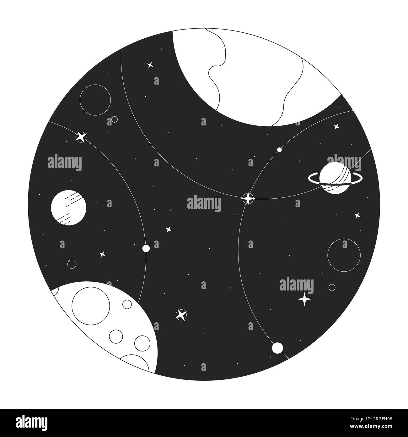 Space bw concept vector spot illustration Stock Vector Image & Art - Alamy