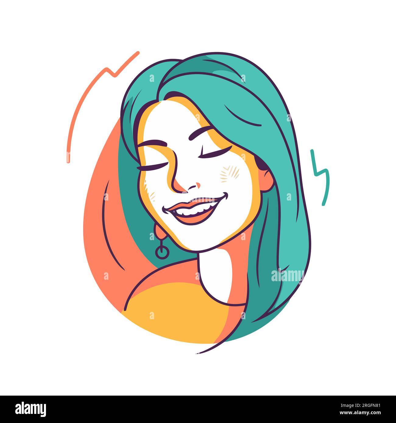 Portrait of a beautiful woman on white background. Abstract painting of ...