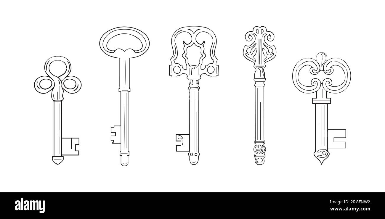 Steampunk Skeleton Key Drawing