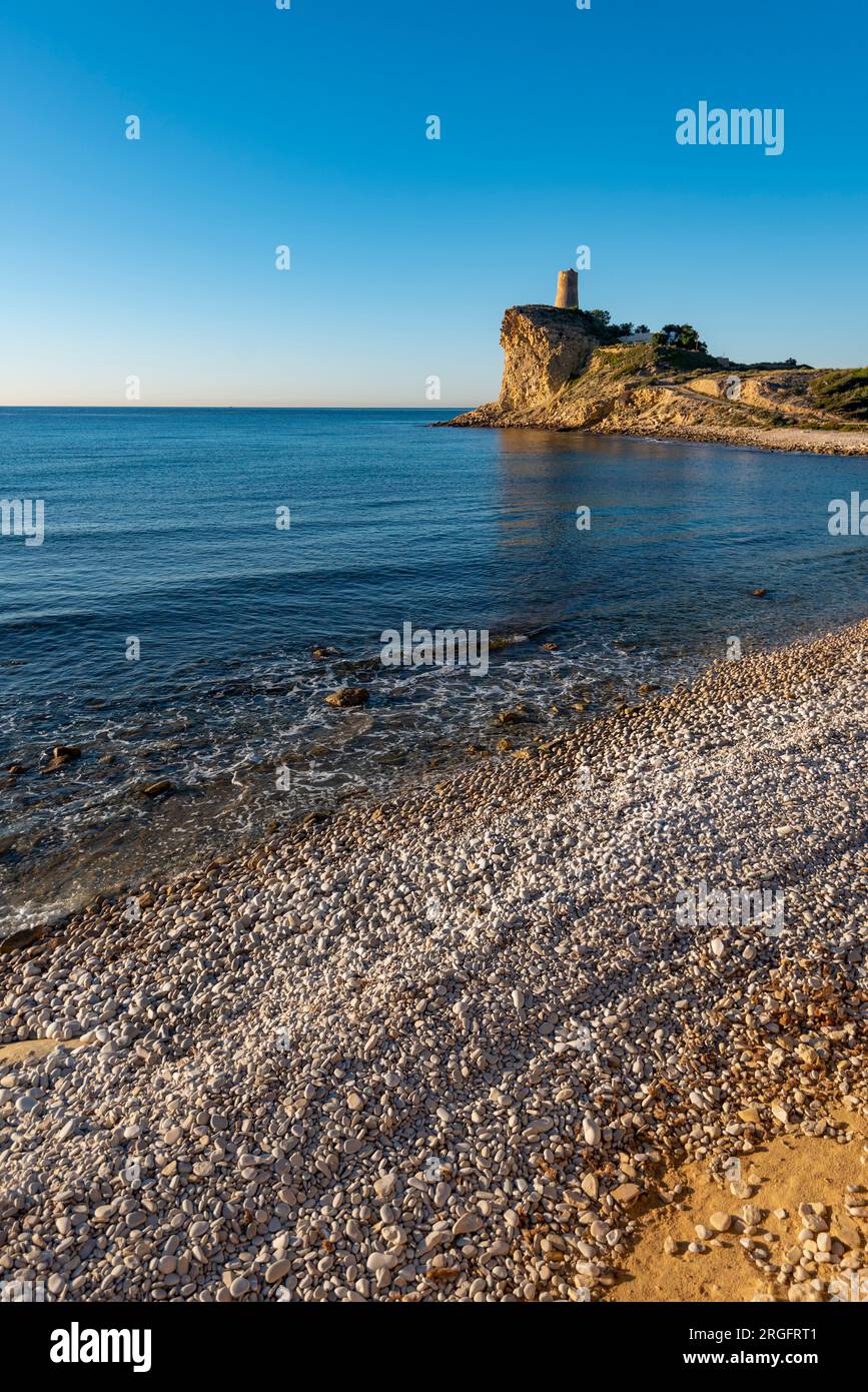 Coastal beach path; El Charco Beach, Villajoyosa village; Alicante ...
