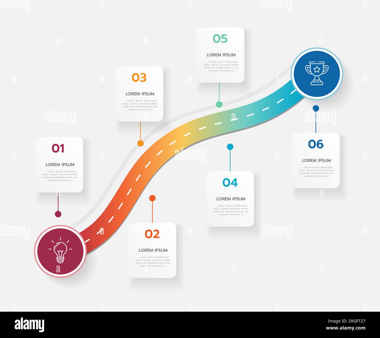 Infographic template for business. 6 Steps Modern Timeline diagram with ...