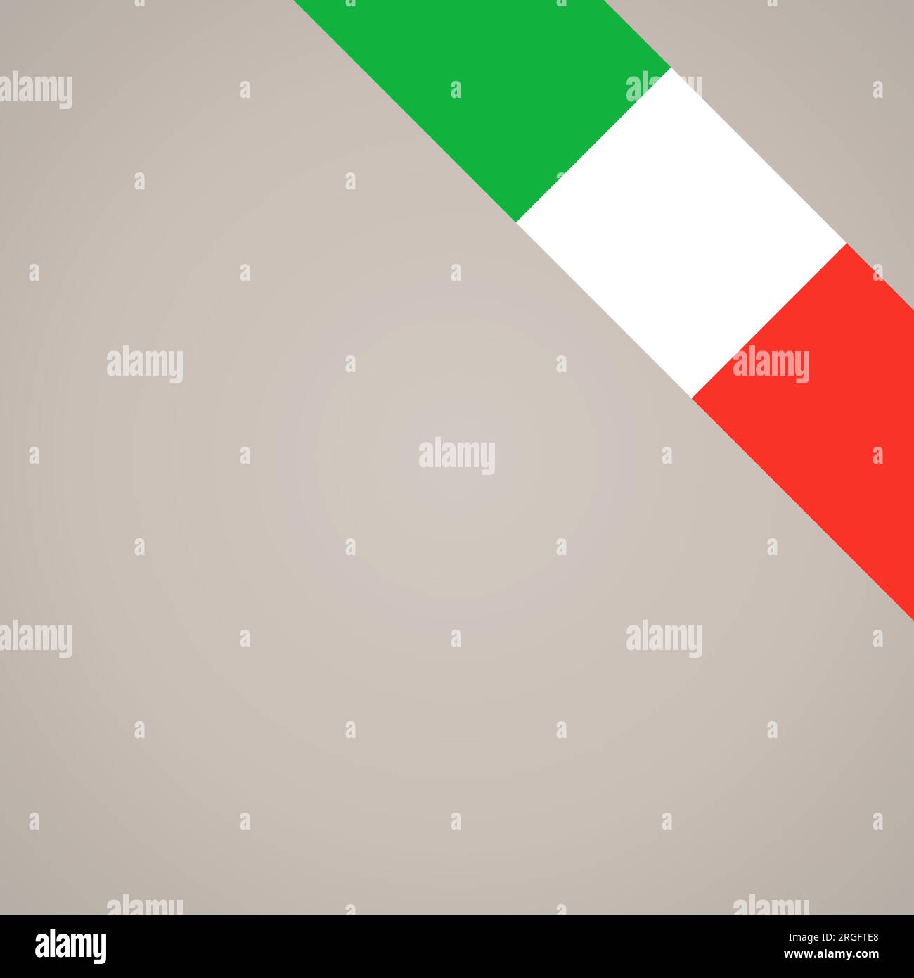 Corner slanted ribbon flag of Italy for a top right aera of a page ...