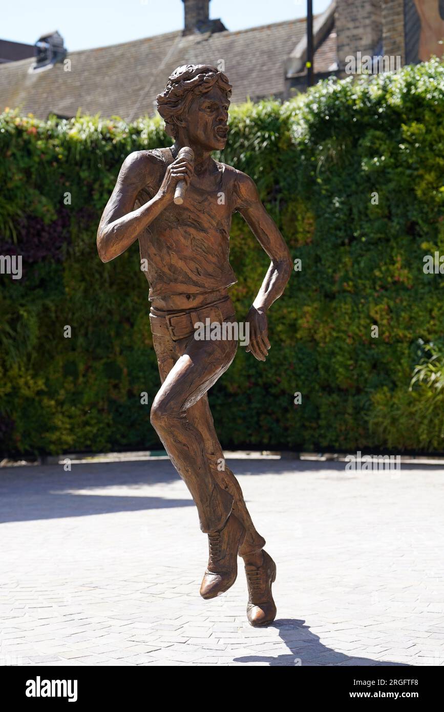 A general view of "The Glimmer Twins", a statue of Rolling Stones Sir ...