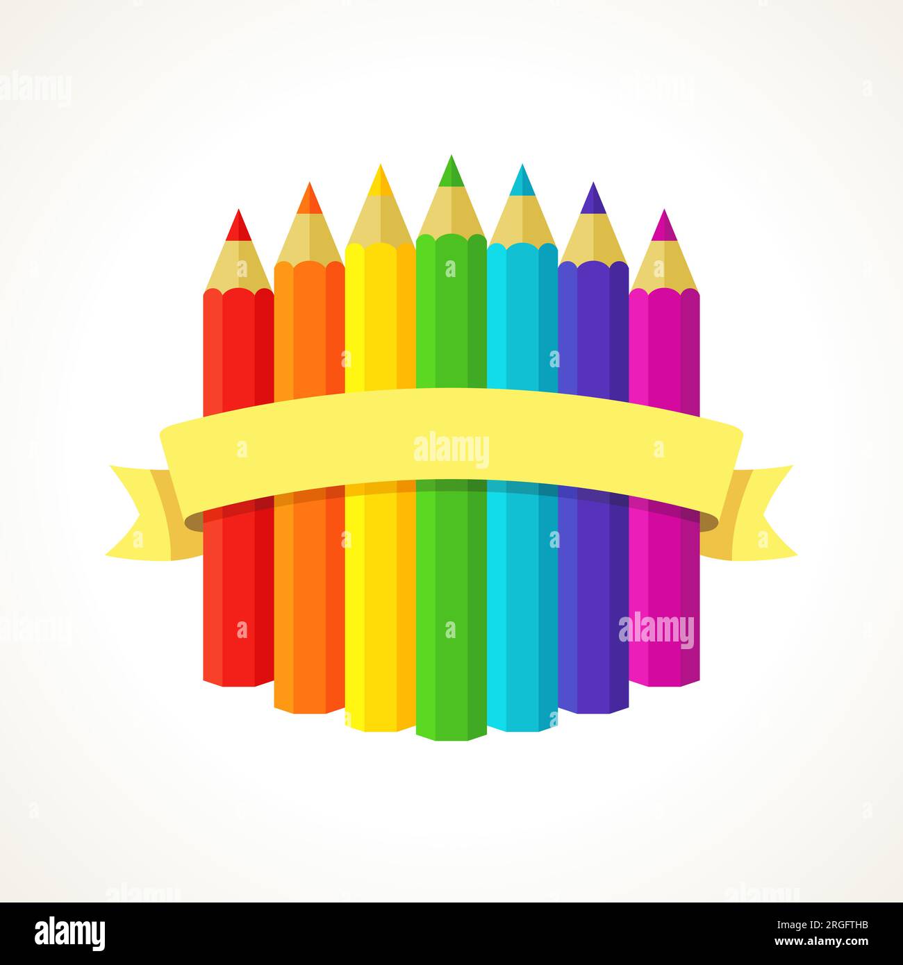 Back to school label with crayons in rainbow colors Stock Vector Image ...