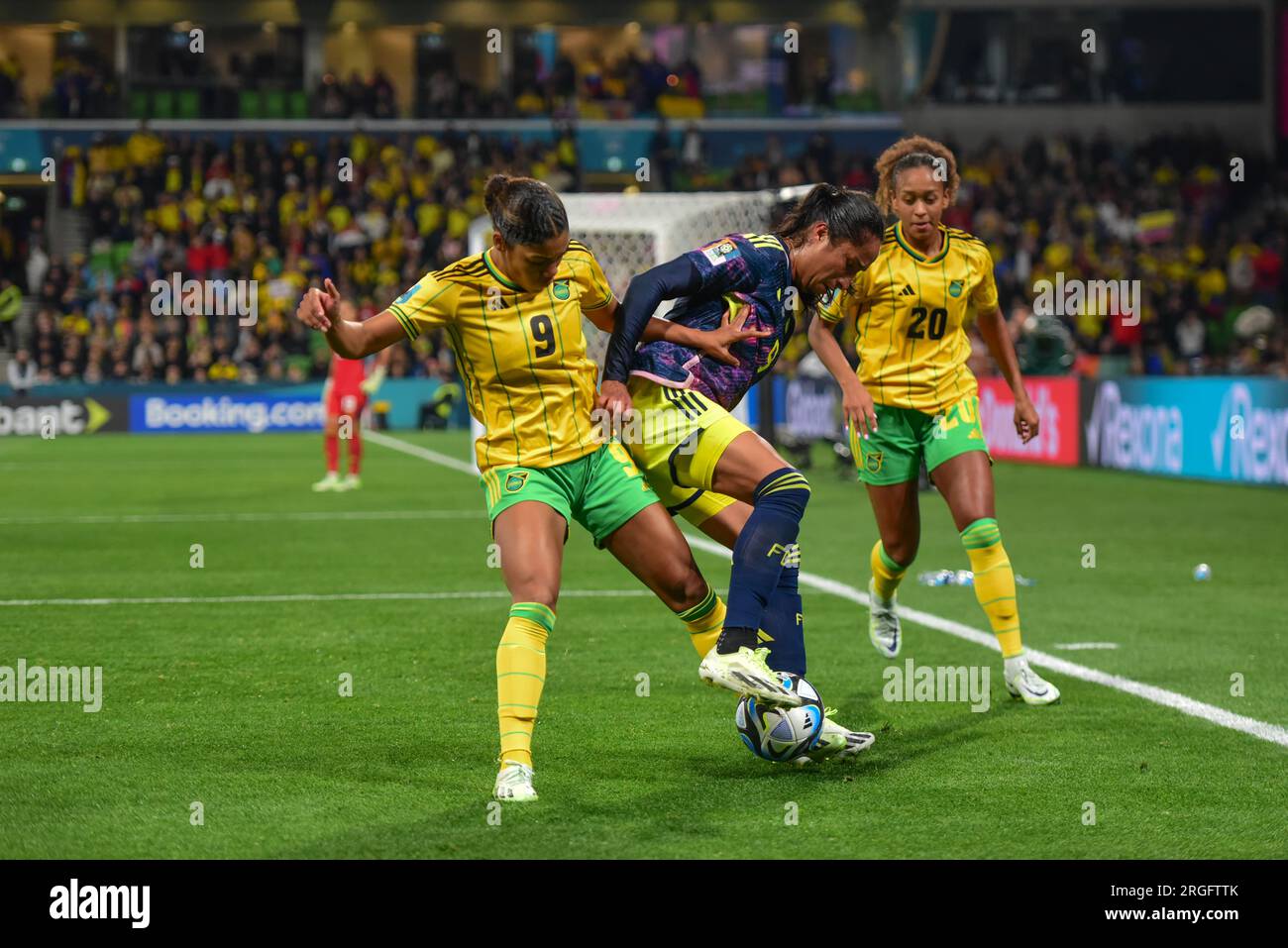 Melbourne, Australia. 08th Aug, 2023. Kameron Simmonds (L) of Jamaica ...