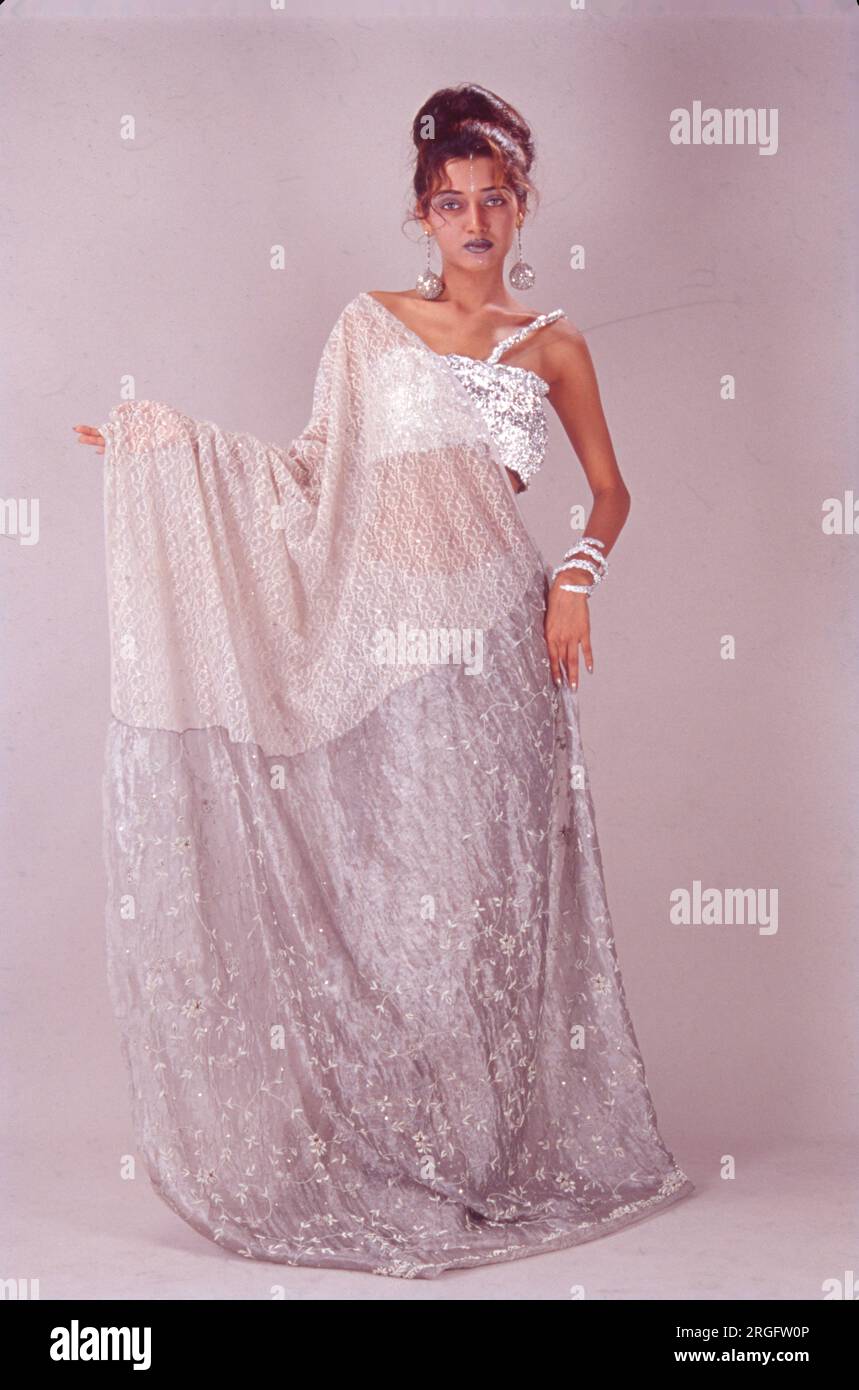 Young Model Wearing Designer Clothes, Shoot, India Stock Photo - Alamy