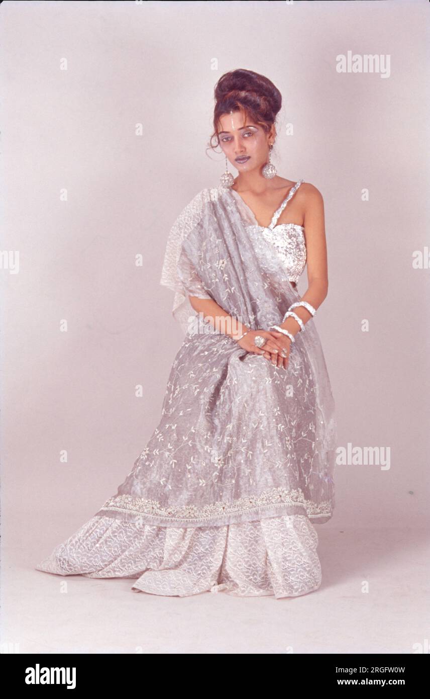 Young Model Wearing Designer Clothes, Shoot, India Stock Photo - Alamy