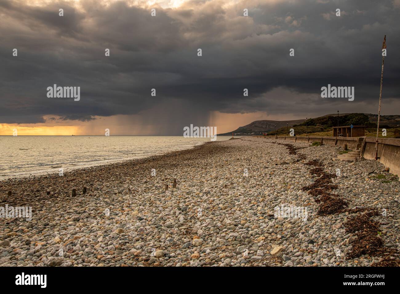 Rain storm over the north Wales coast at Deganwy Stock Photo - Alamy