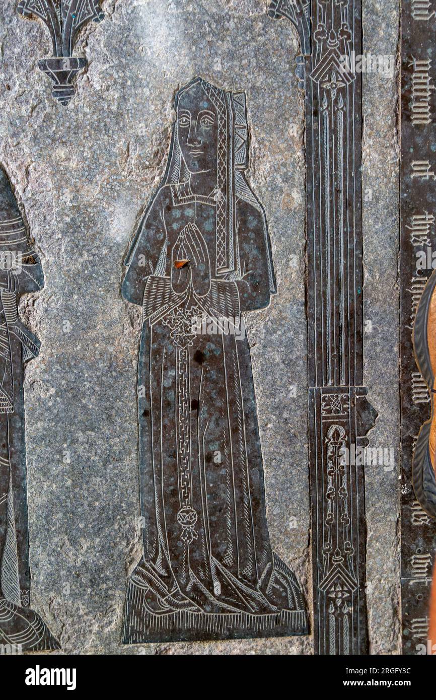 Jane wife of Thomas Bresse Little Wenham church, wearing long dress ...