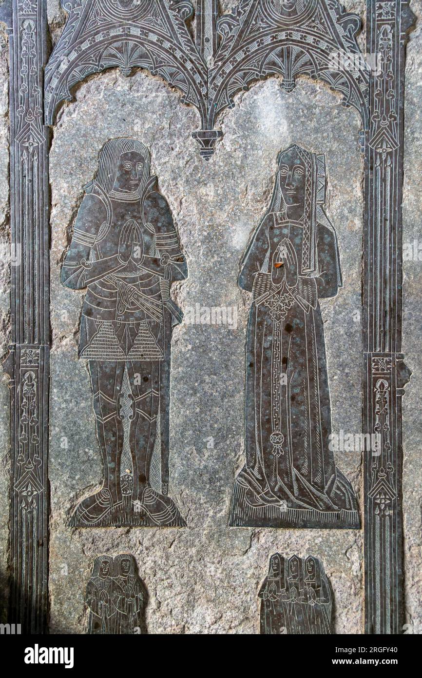 Brass memorial monument to Thomas Bresse died 1514 and wife Jane ...