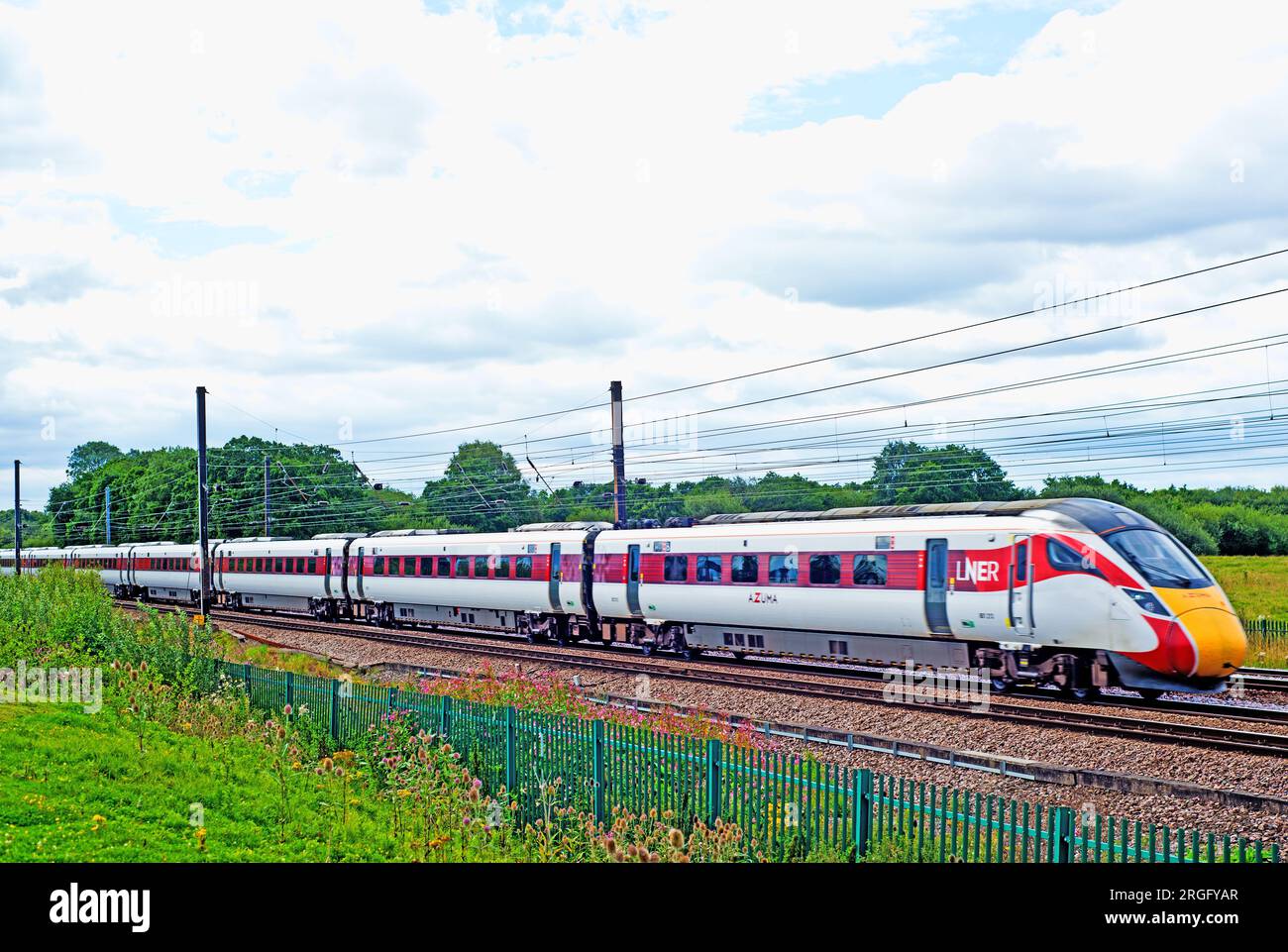 LNER Azuma train at Askam Bar, York, Yorkshire, England Stock Photo - Alamy