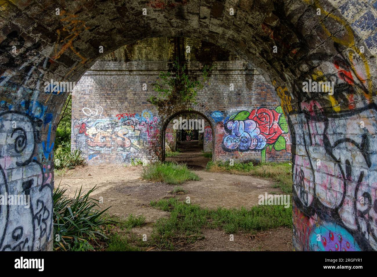 Graffiti / street art under the bridge at Capel's Mill, Thames & Severn ...