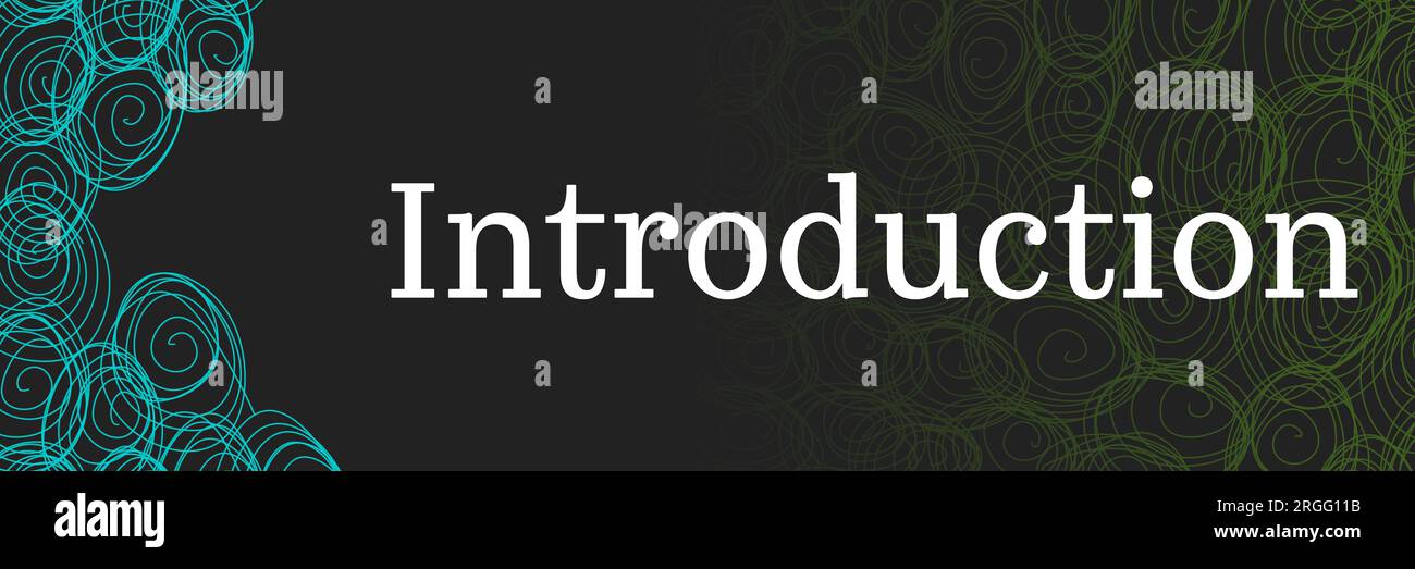 Introduction Turquoise Green Scribble Dark Horizontal Text Stock Photo ...